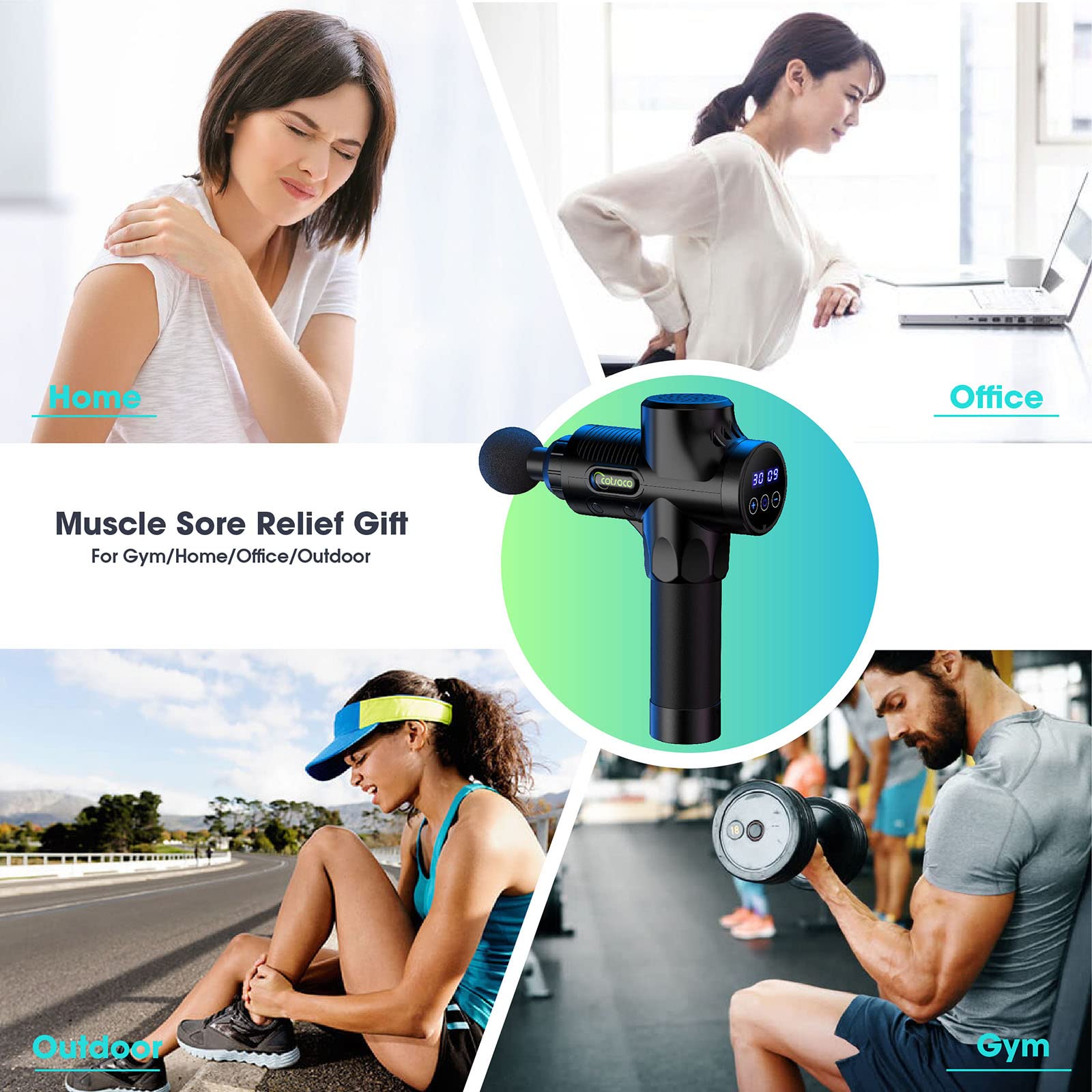 30 Speed Massage Gun for Athletes with 10 Massage Heads – Cotsoco