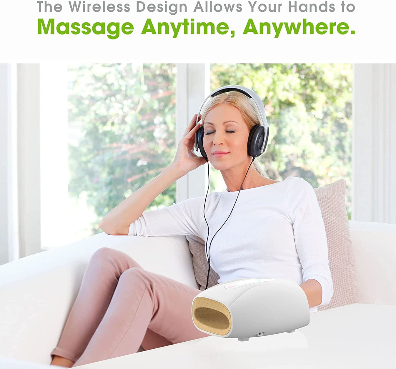 Electric Cordless Hand Massager with Heat,3 Levels Accupressurer(white ...
