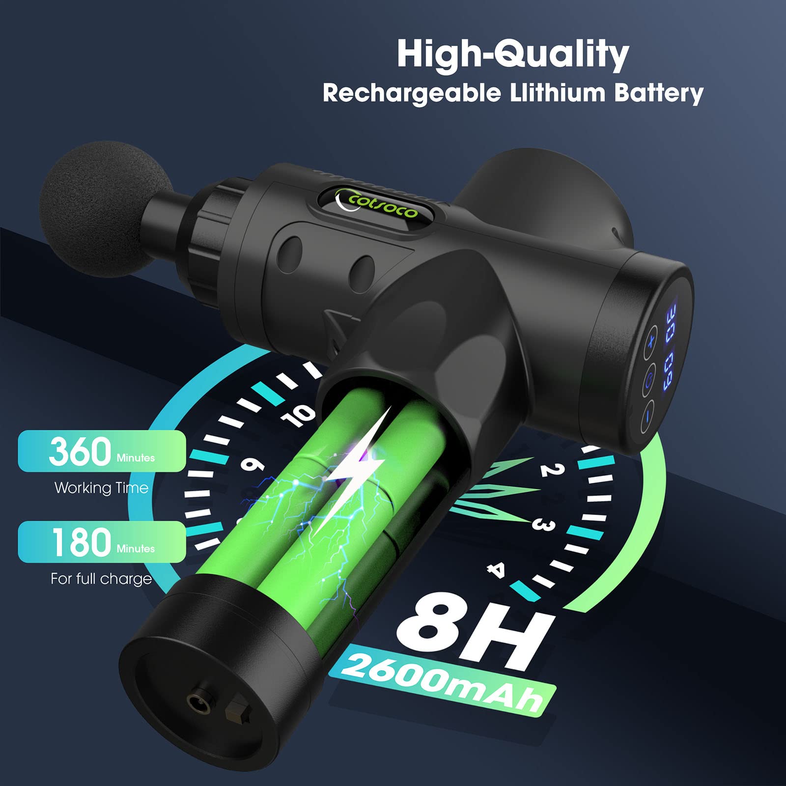 30 Speed Massage Gun for Athletes with 10 Massage Heads – Cotsoco